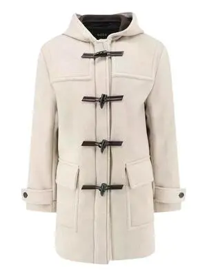 BOSS Toggle-fastening Hooded Duffle Coat - Neutrals
