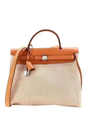 Hermès Herbag Zip Criss Viking Toile And Leather 31 Shoulder Bag Neutrals