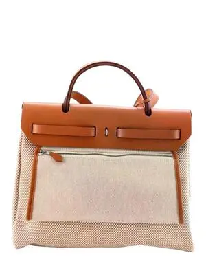 Hermès Herbag Zip Criss Viking Toile And Leather 31 Shoulder Bag Neutrals