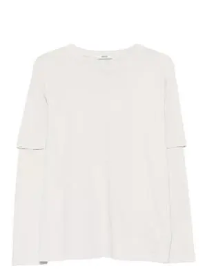 AGOLDE Lois Layered-sleeve T-shirt - Cream