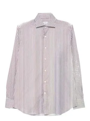 ALESSANDRO GHERARDI Striped Cotton Shirt - Brown