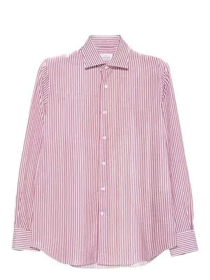 ALESSANDRO GHERARDI Stripe-print Cotton Shirt - Red