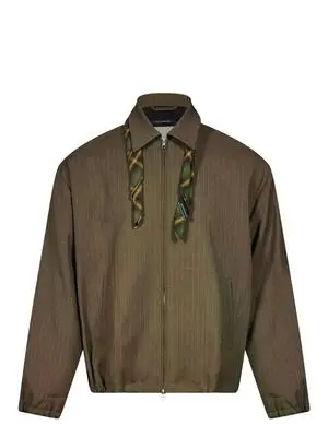 SONG FOR THE MUTE Pinstripe-pattern Scarf-detail Jacket