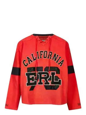 ERL California Lace-up Logo-patch Sweater - Red
