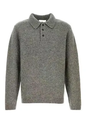Closed Knit Polo Shirt - Grey