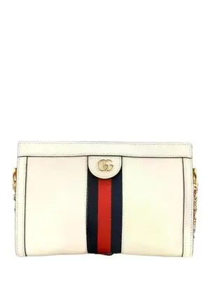 Gucci Ophidia Chain Shoulder Bag Leather Small Crossbody Bag Neutrals