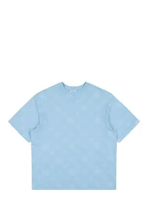 Casablanca All Over Printed Short Sleeve T-shirt Light Blue