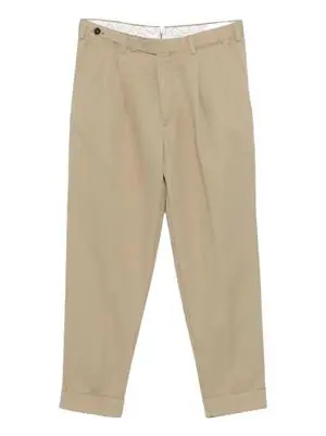 PT TORINO Pleated Cuffed Trousers - Beige