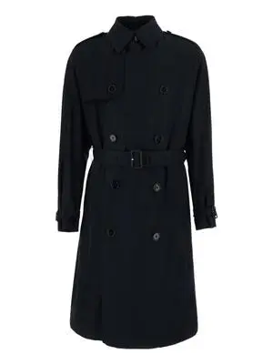Hugo Boss Belted Double-breasted Coat - Black