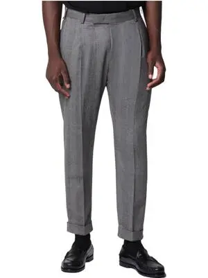 PT TORINO Pleated Cuffed Pants - Grey