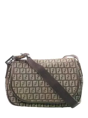 Fendi 2000-2010 Zucchino Canvas Crossbody Bag - Brown