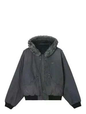 FIVE CM Faux-fur Trim Hooded Jacket - Grey