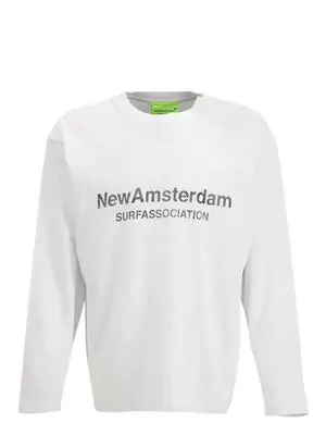 NEW AMSTERDAM SURF ASSOCIATION Logo-print Long-sleeve Top - White