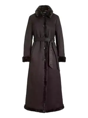 RALPH LAUREN Faux-shearling Trimmed Belted Coat