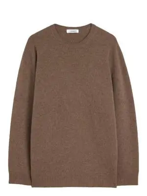 JIL SANDER Oversized Crew Neck Knitted Sweater - Ginger