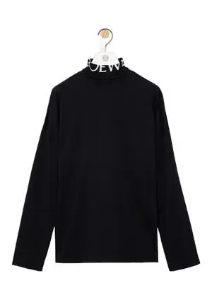 Loewe Logo-print Roll-neck Top - Black