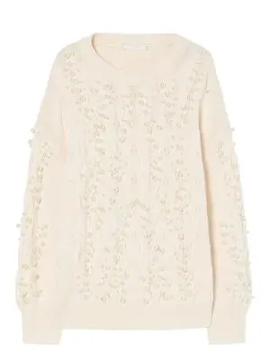 Marina Rinaldi Virgin Wool-blend Sweater - Ivory