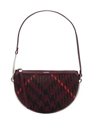 Burberry Small Woven Bridle Saddle Bag - Red