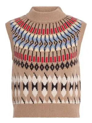 Polo Ralph Lauren Wool-cashmere Fair Isle Sweater Vest - Beige