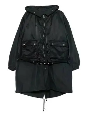 Comme Des Garçons Layered Hooded Coat - Blue