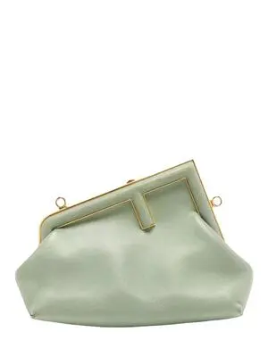 Fendi 2022 First Small Leather Clutch Bag - Green