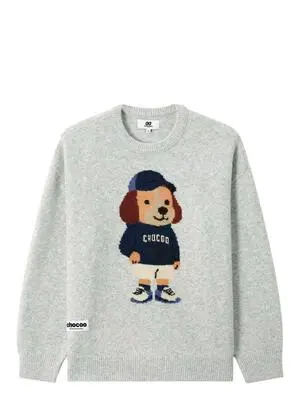 CHOCOOLATE Intarsia-knit Crew-neck Sweater - Grey