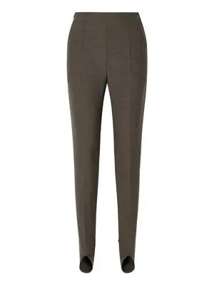 JIL SANDER Wool-blend Stretch-gabardine Straight-leg Stirrup Pants - Gray