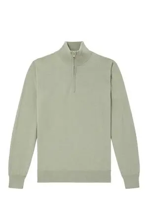 GHIAIA Cashmere Half-zip Sweater - Green