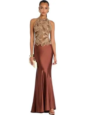 Retrofete Evolet Embroidered Dress - Hazelnut