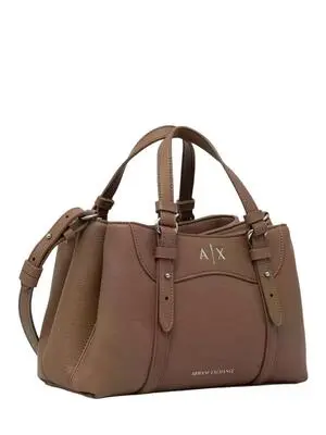 Armani Exchange Logo-plaque Shoulder Bag - Brown