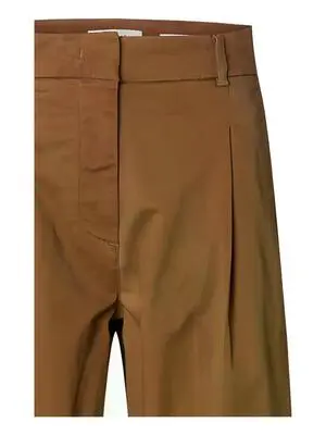 SELECTED Pleated Wide-leg Trousers - Brown
