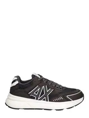 Armani Exchange Logo-patch Panelled Sneakers - Grey