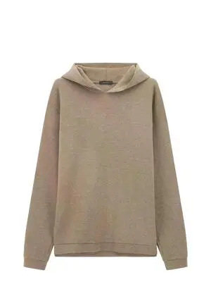 Boggi Milano Sweatshirt Hoodie In Cotton Blend Scuba Mélange - Neutrals