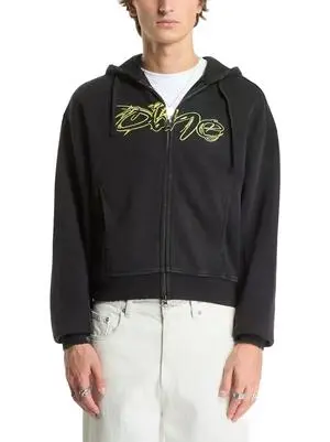 DIME Distressed Terry Hoodie - Black