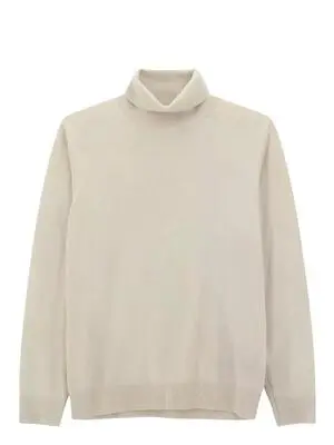 Boggi Milano Turtleneck Jumper In Cashmere - Neutrals