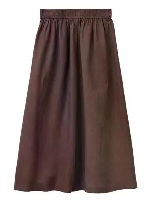 BENETTON Elasticated-waist Gathered Skirt - Brown