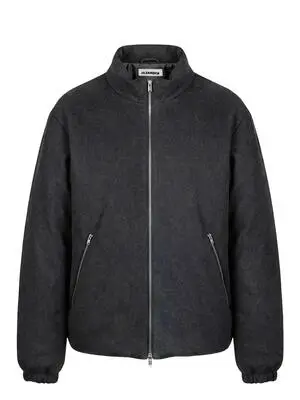 JIL SANDER Zip-up Wool Jacket - Grey
