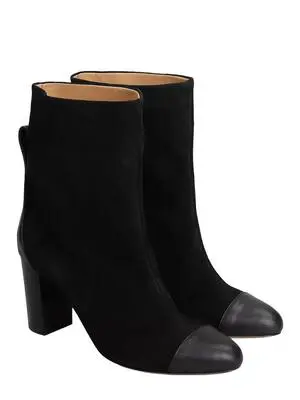 ODISSI Panelled Leather Ankle Boots - Black