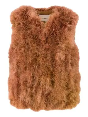 YVES SALOMON Feather-down Sleeveless Gilet Brown