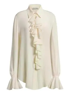 Alberta Ferretti Ruffled Shirt - Neutrals
