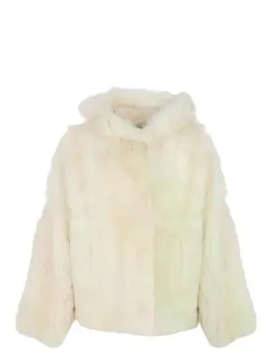YVES SALOMON Reversible Hooded Shearling Jacket - Neutrals