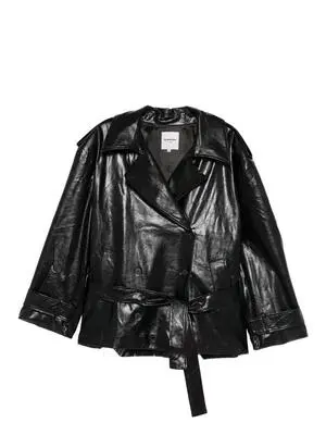 LA PISCINE Double-breasted Belted Jacket