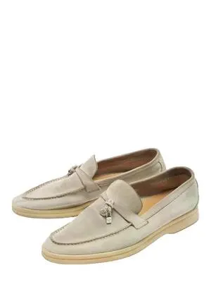 Loro Piana Summer Walk Charms Loafers - Grey