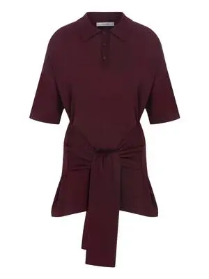 MEGUSTA Oversized Knot-detail Polo Shirt