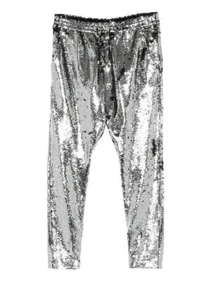 Balmain Sequin-embellished Drawstring Trousers - Silver
