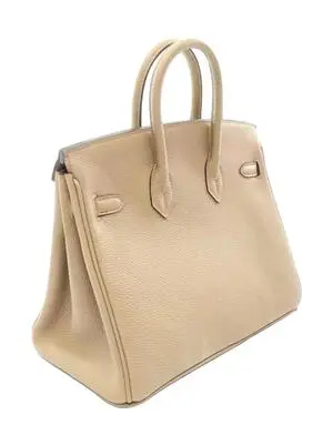 Hermès 2023 25 Birkin Leather Handbag Neutrals