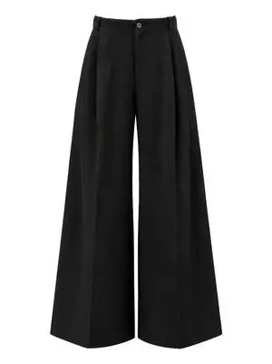 EGONLAB Pleated Wide-leg Trousers - Black