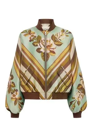 ALEMAIS La Rosa Jacquard-knit Bomber Jacket - Green
