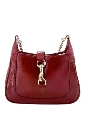 Gucci Jackie Notte Chain Patent Mini Hobo Bag - Red