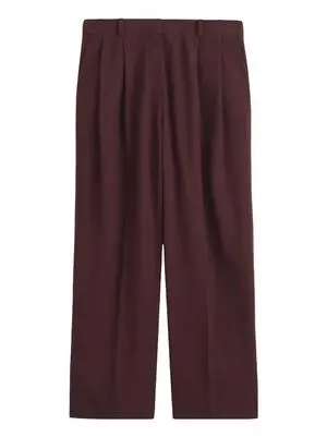 Cos Relaxed Twill Wide-leg Trousers - Brown